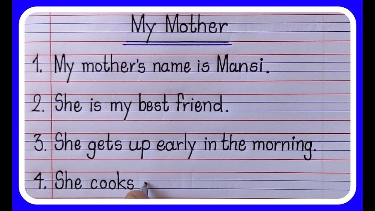 My Mother Essay | 15 lines about my mother | My mother Composition | My ...