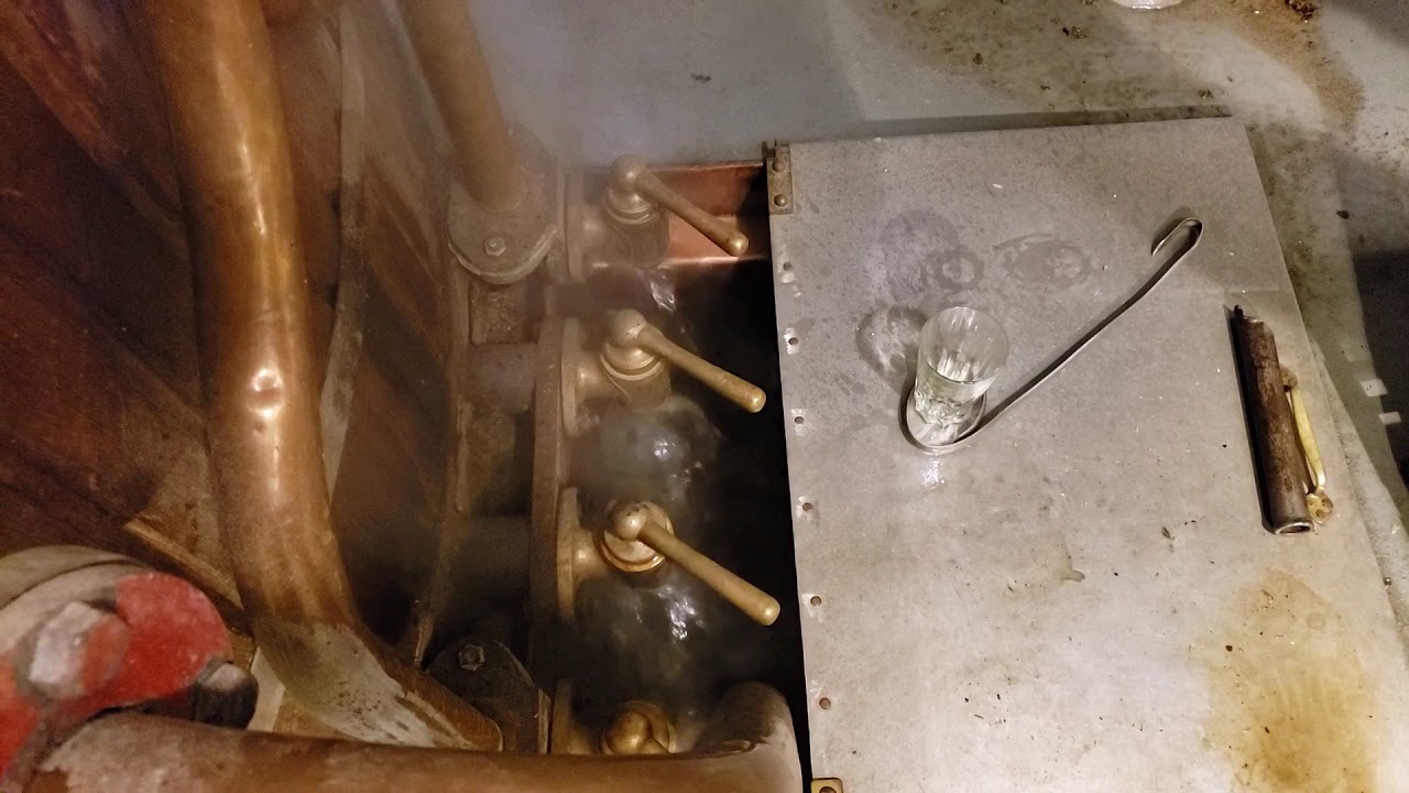 Hot wort runs through the filter taps at Brasserie Cantillon-part 2 ...