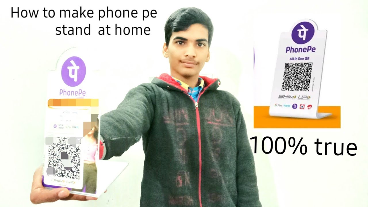 How to make phone pe QR code stand at home 100% true👍#ExperimentAK ...