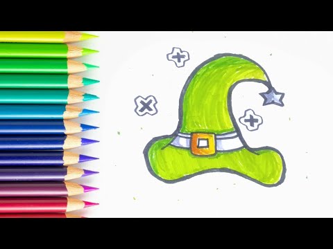 Cara Mudah Menggambar Dan Mewarnai Topi Penyihir | Easy Ways to Draw ...