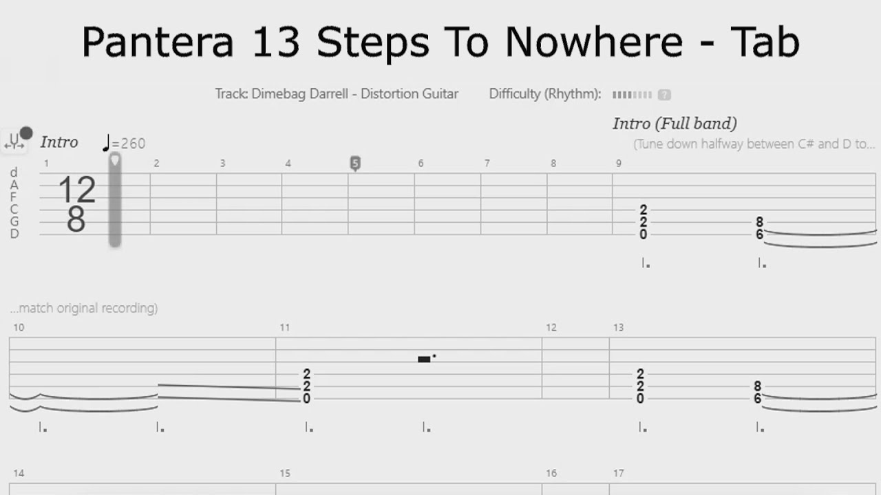 Pantera 13 Steps To Nowhere - Bass Tab - YouTube