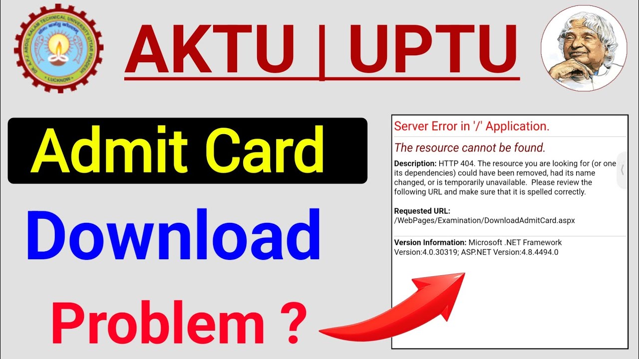AKTU Admit Card Download Problem | AKTU Admit Card Kaise Download Kare ...