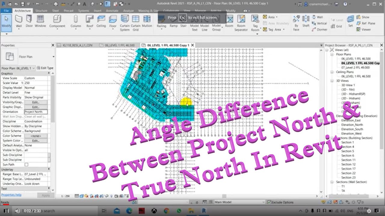 Angle Difference Between Project North True North In Revit YouTube angle-difference-between-project-north-true-north-in-revit-youtube