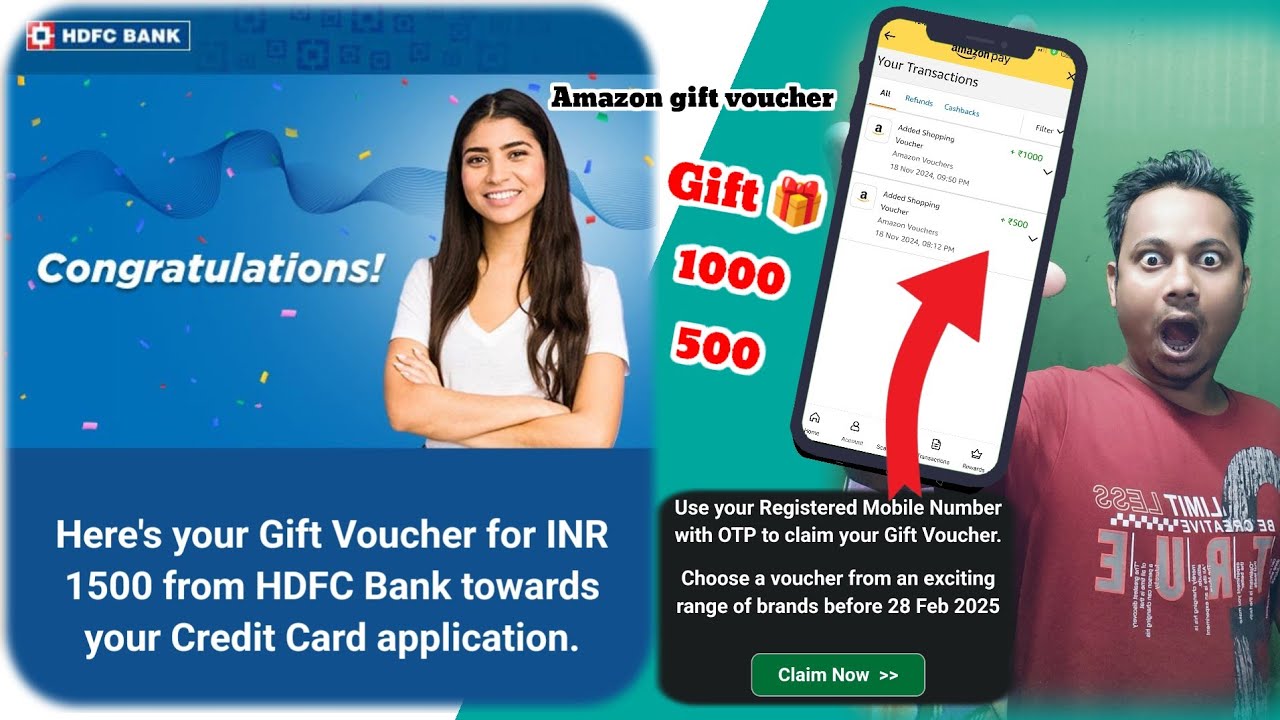hdfc amazon gift voucher Free Congratulations 🎁🔥 hdfc biz first credit ...