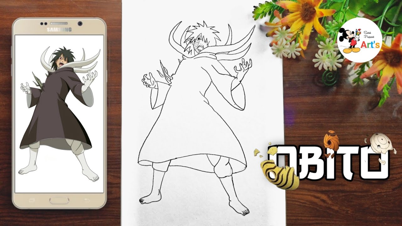 Obito uchiha full body drawing || uchiha obito drawing full body ...