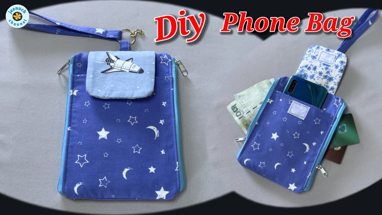 Diy Cell Phone Bag | Mobile Pouch Making | Easy Daily Use Bag Make At ...