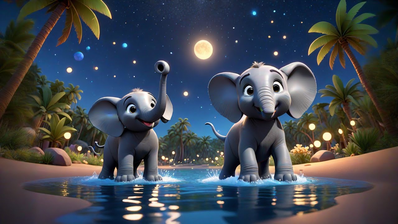 Two Baby Elephants Blow Trumpet Tunes | Animal Sounds Song for Kids ...