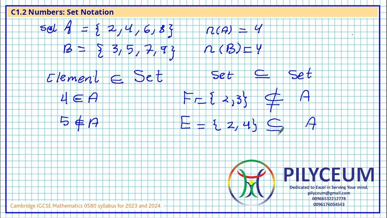 C1.2a Numbers Set Notation #igcse #mathematics #cambridge - YouTube