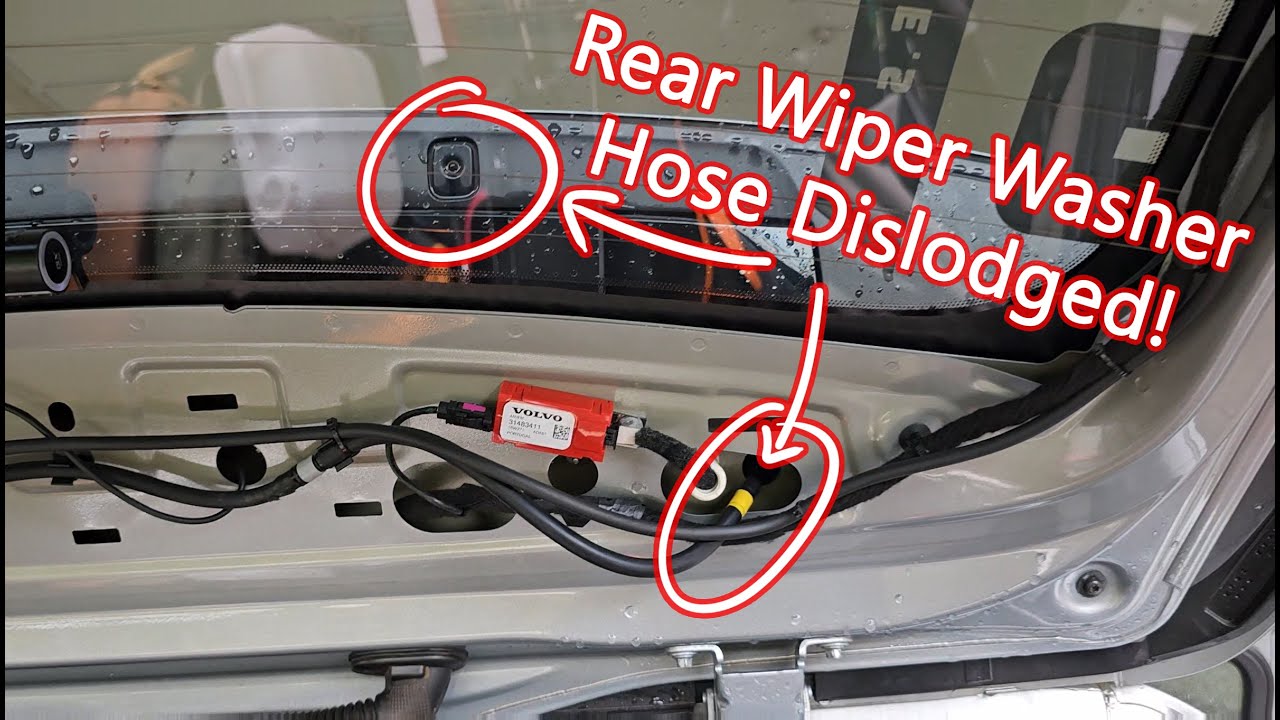 Volvo XC90 Rear Windscreen Washer Hose Dislodged - YouTube