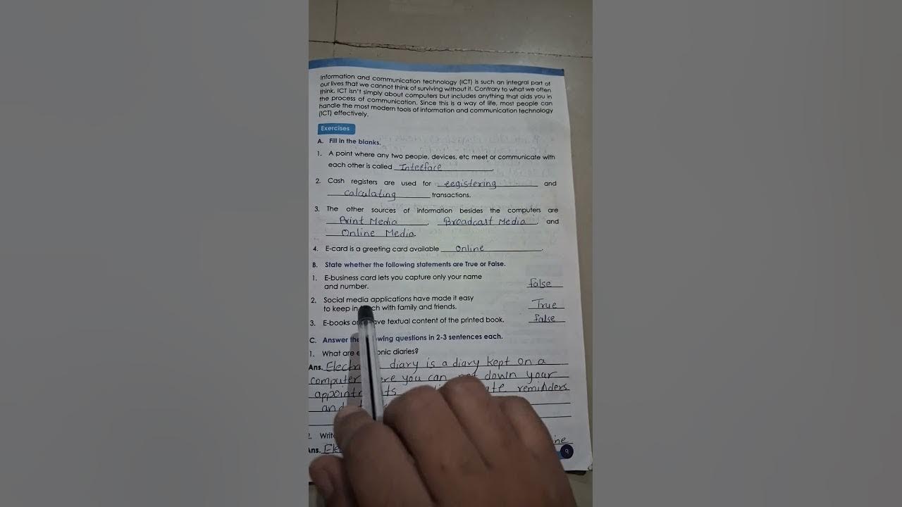 Std 5th ICT Questions and answers Unit 1 Means of Communication - YouTube