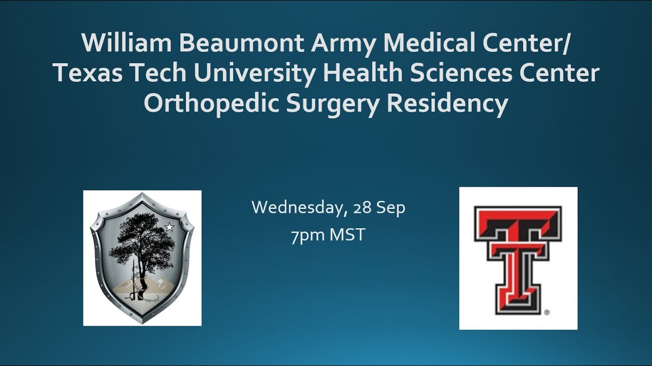 WBAMC/TTUHSC Orthopaedic Surgery Residency Open House - YouTube