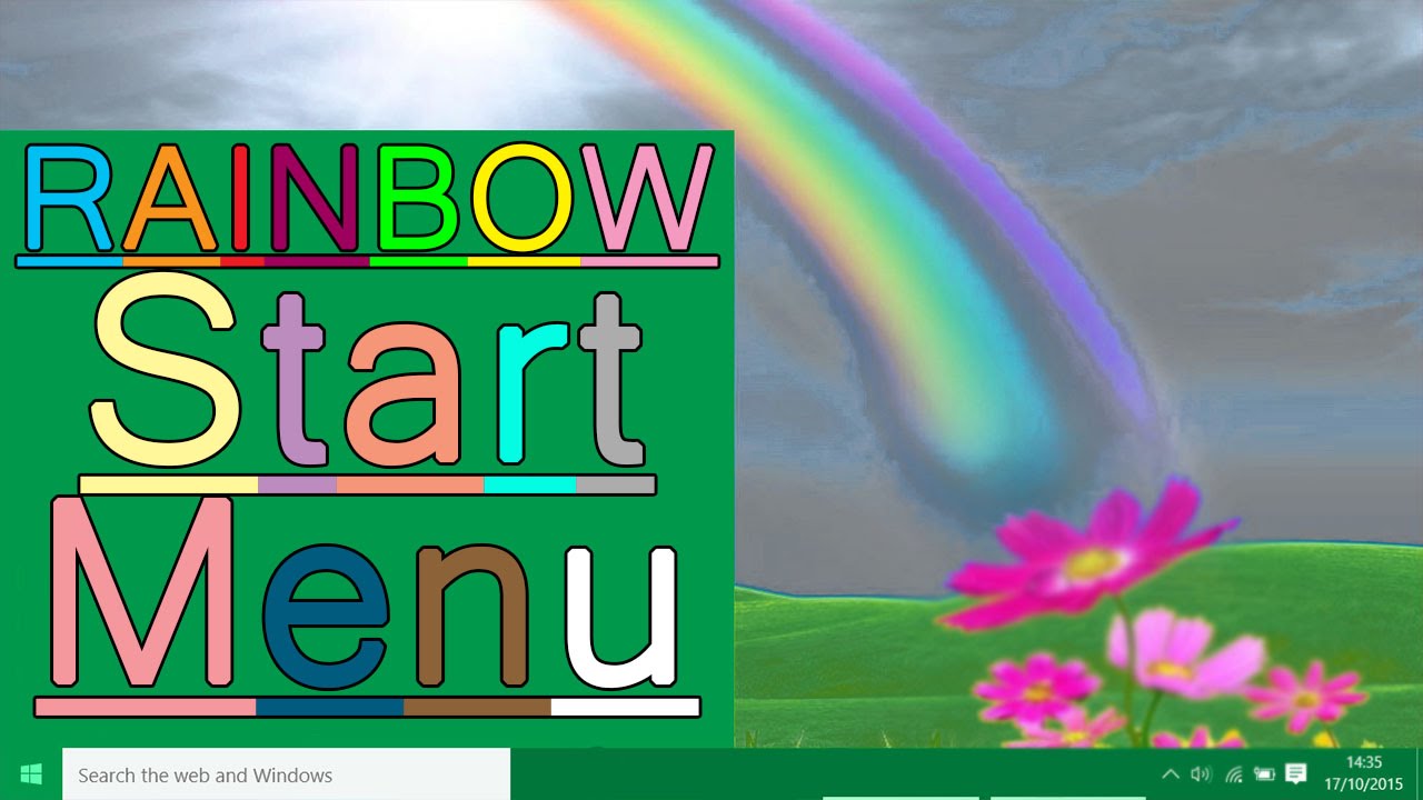 How to make: Rainbow (Custom Colour) start menu/taskbar - YouTube