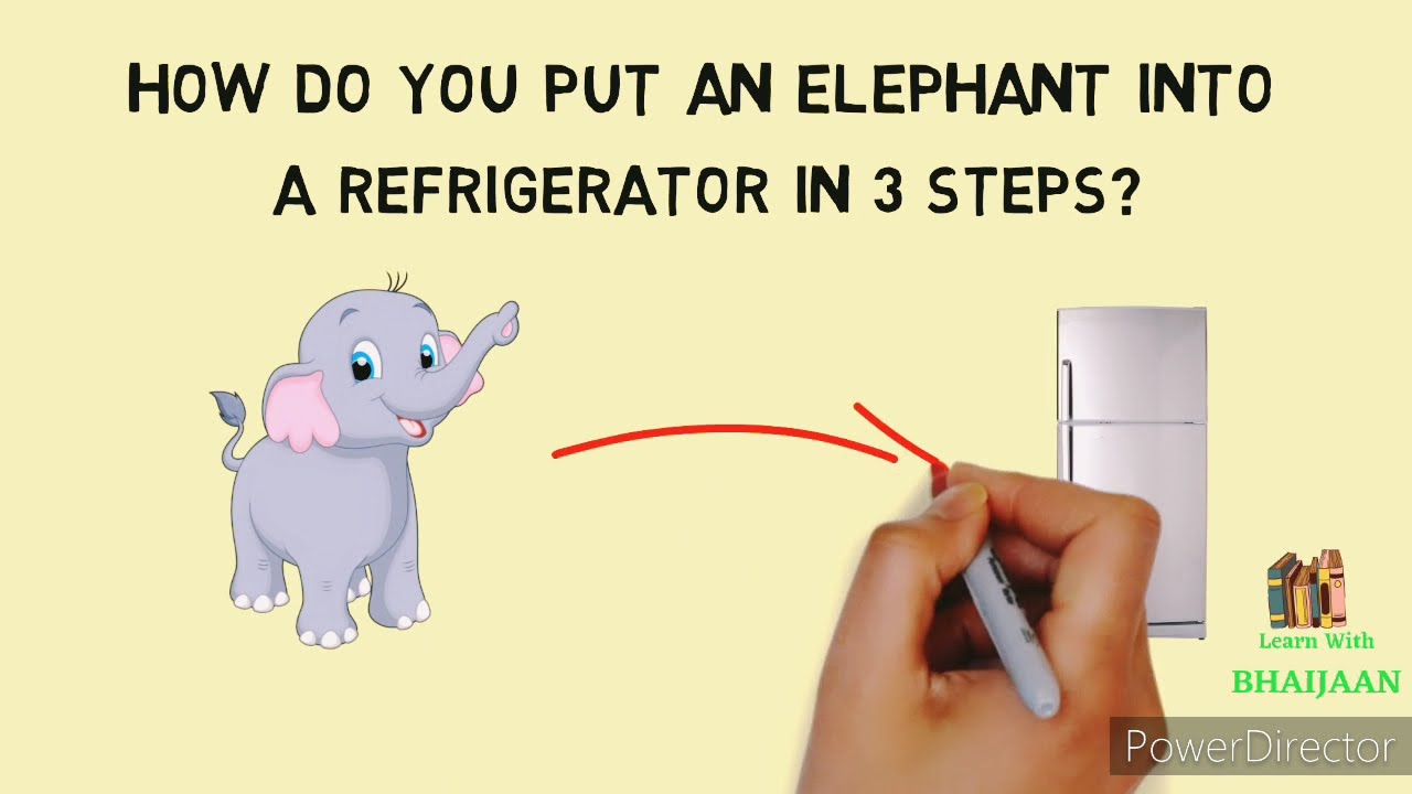 HOW DO YOU PUT AN ELEPHANT INTO A REFRIGERATOR IN 3 STEPS/HINDI PUZZLES ...