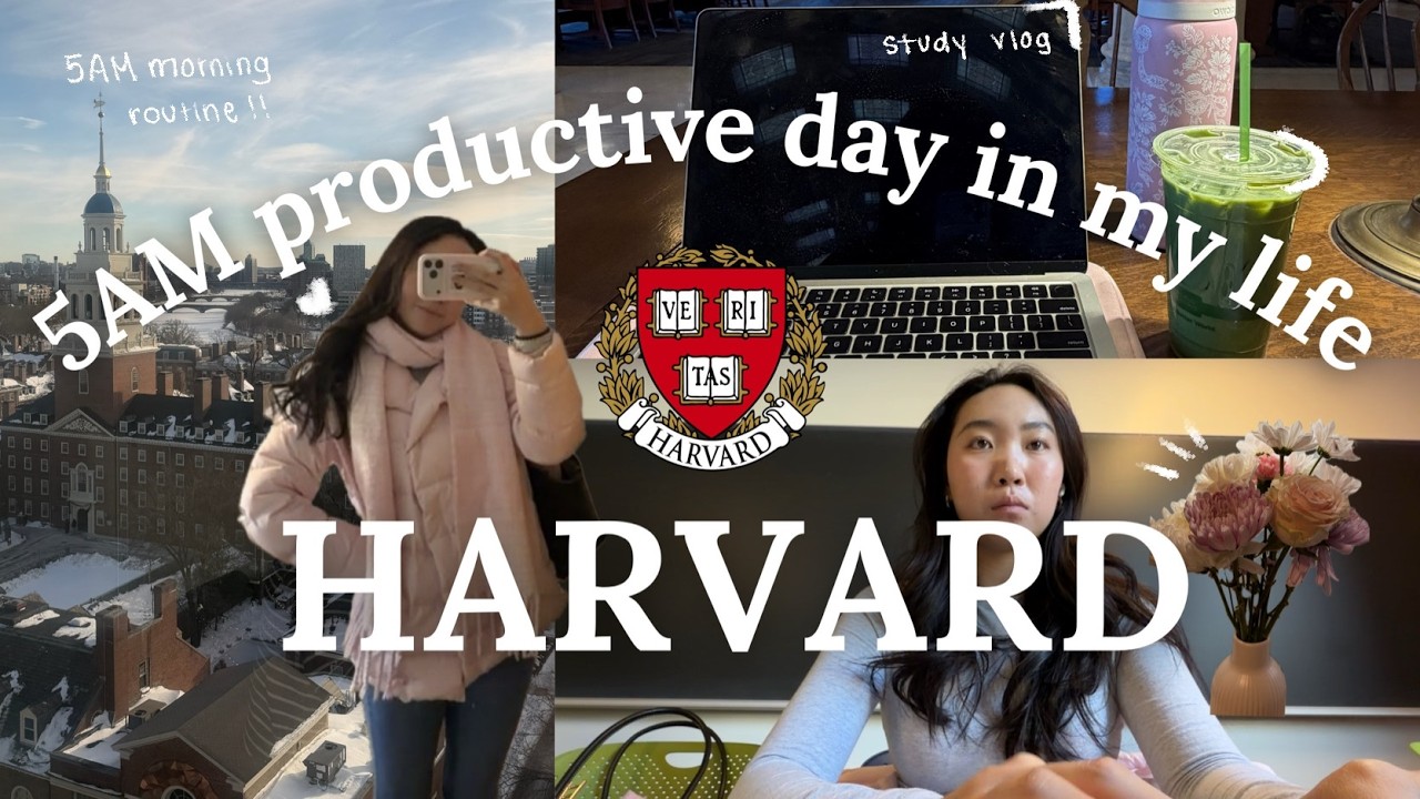 5AM HARVARD PRODUCTIVE DAY IN MY LIFE 📚 study vlog, getting back into ...