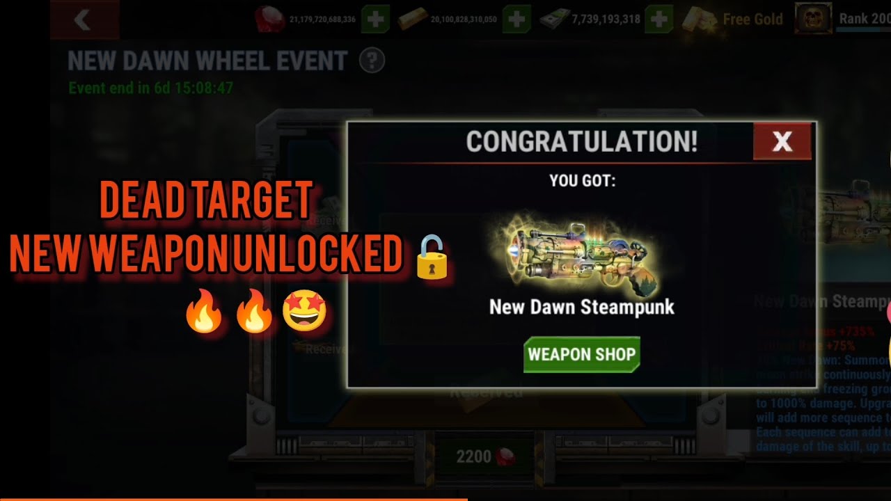 Dead Target new gun 🔫 🔥🔥| new weapon unlocked | latest event | spin ...
