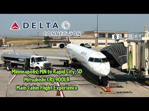 Delta Airlines CRJ-900 Minneapolis to Rapid City Main Cabin Flight Experience