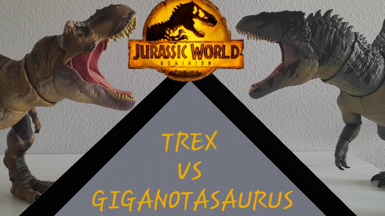 Trex VS Giganotasaurus. FIRST STOPMOTION - YouTube
