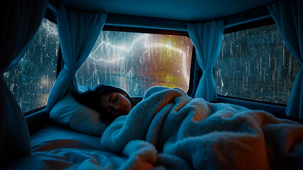 Heavy Rain Calming Car Windows with Rain & Rumbling Sounds to Relax ...