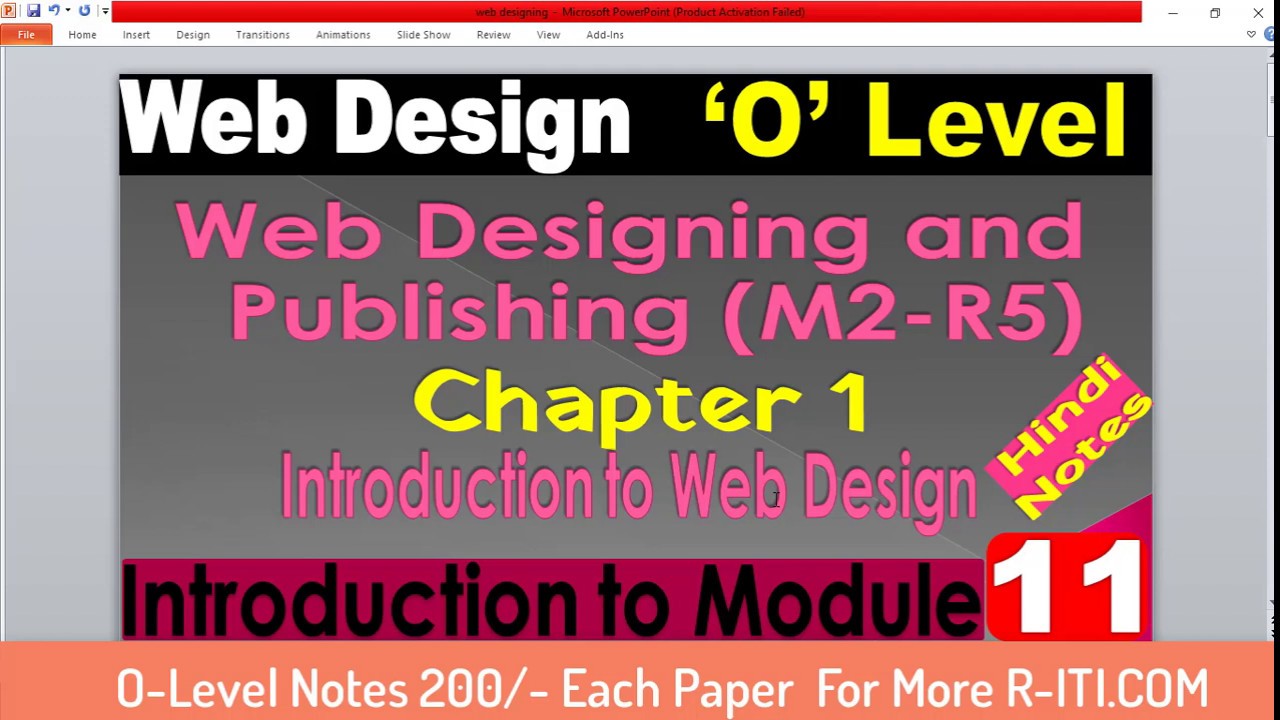 Webdesign and Publishing M2-R4/R5 and O-Level Project | Chapter 1 ...