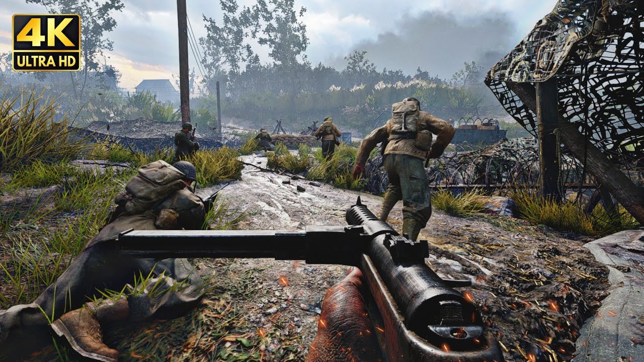 Intense D-Day Battle in Call of Duty 2017 [ No HUD 4K 60 FPS Ultra PC ...