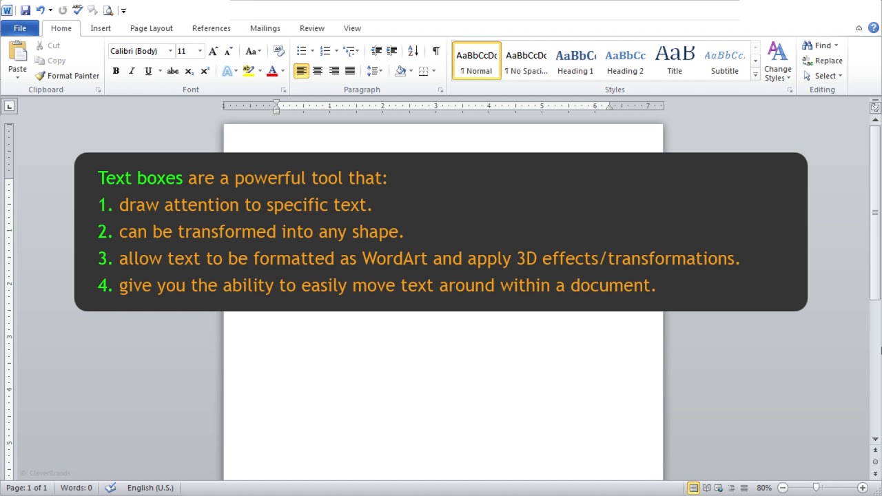 Word Demo: Text boxes - YouTube