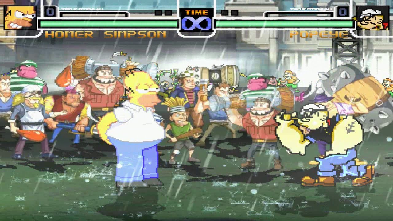 Homer Simpson /V.S\ Popeye / | Batalha brutal | MUGEN | - YouTube