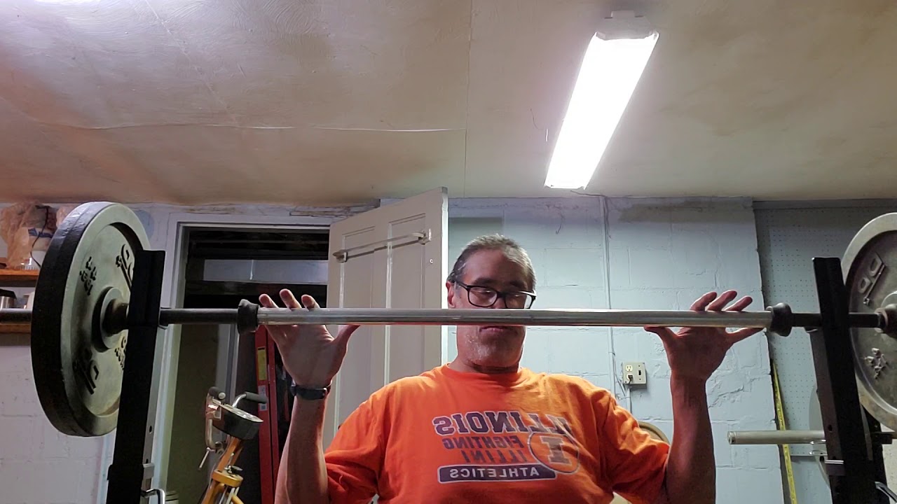 shoulder presses with modified 1 inch barbell - YouTube