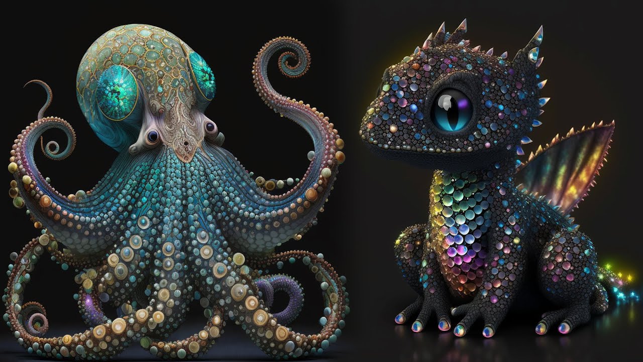 I asked AI to draw CUTE crystal creatures. AI Art. - YouTube