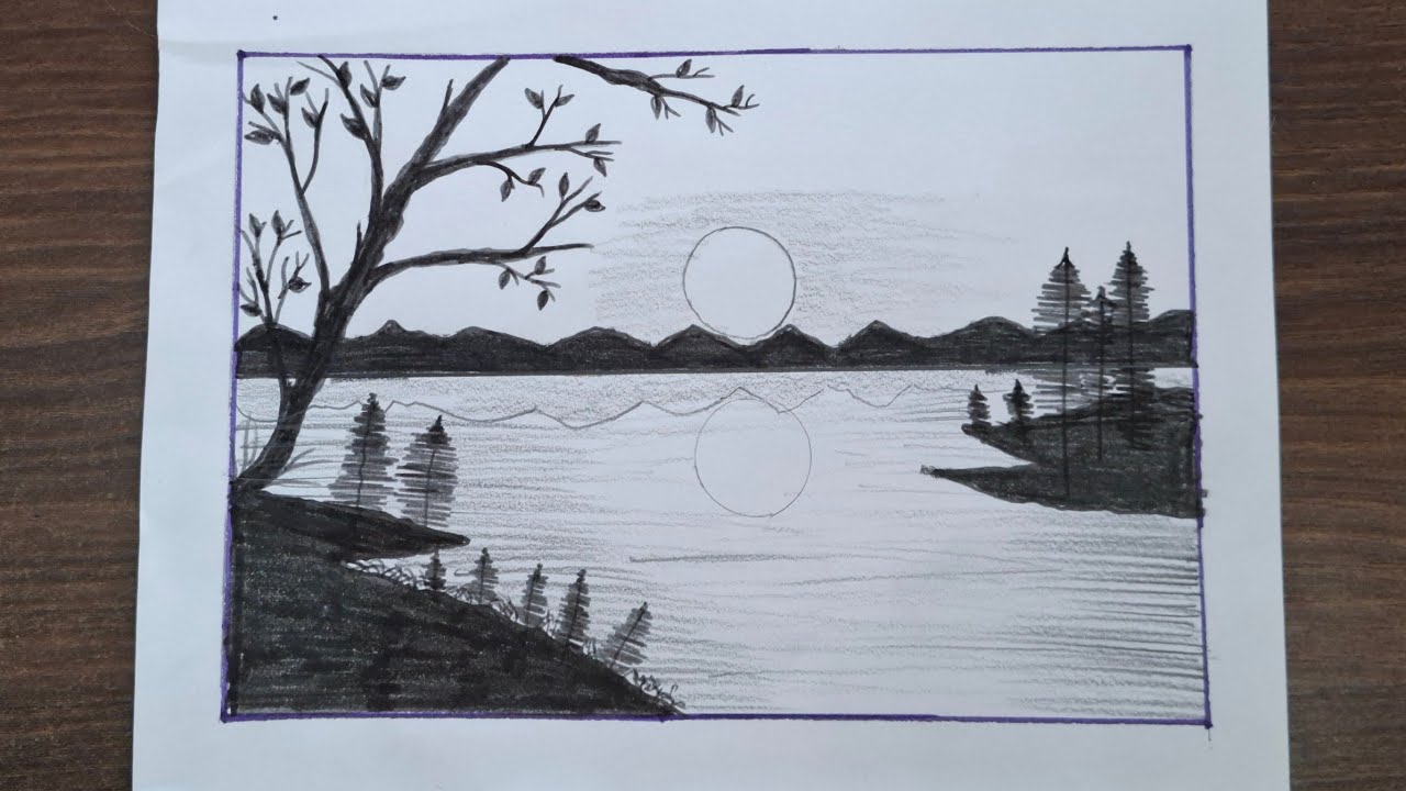How to draw scenery drawing || pencil sketch drawing || quick and easy ...