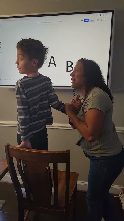 Learning ABC's with "non verbal" twins using my smart board - YouTube