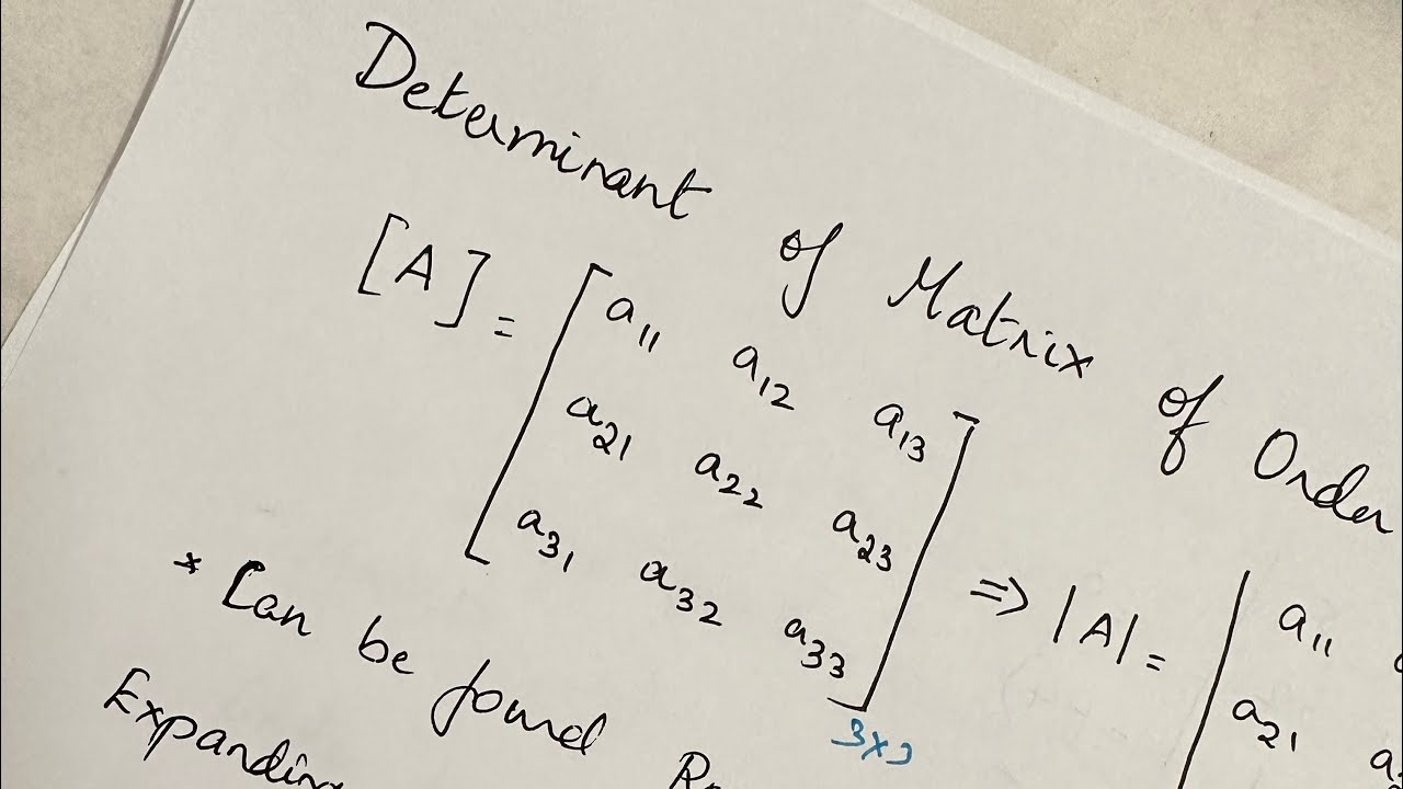 Determinant of 3*3 Matrix - YouTube