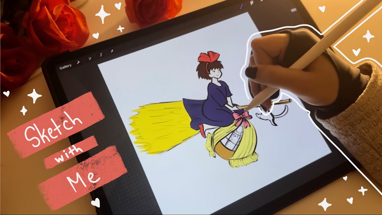 Sketch With Me || Kiki's Delivery Service Drawing (iPad) - YouTube
