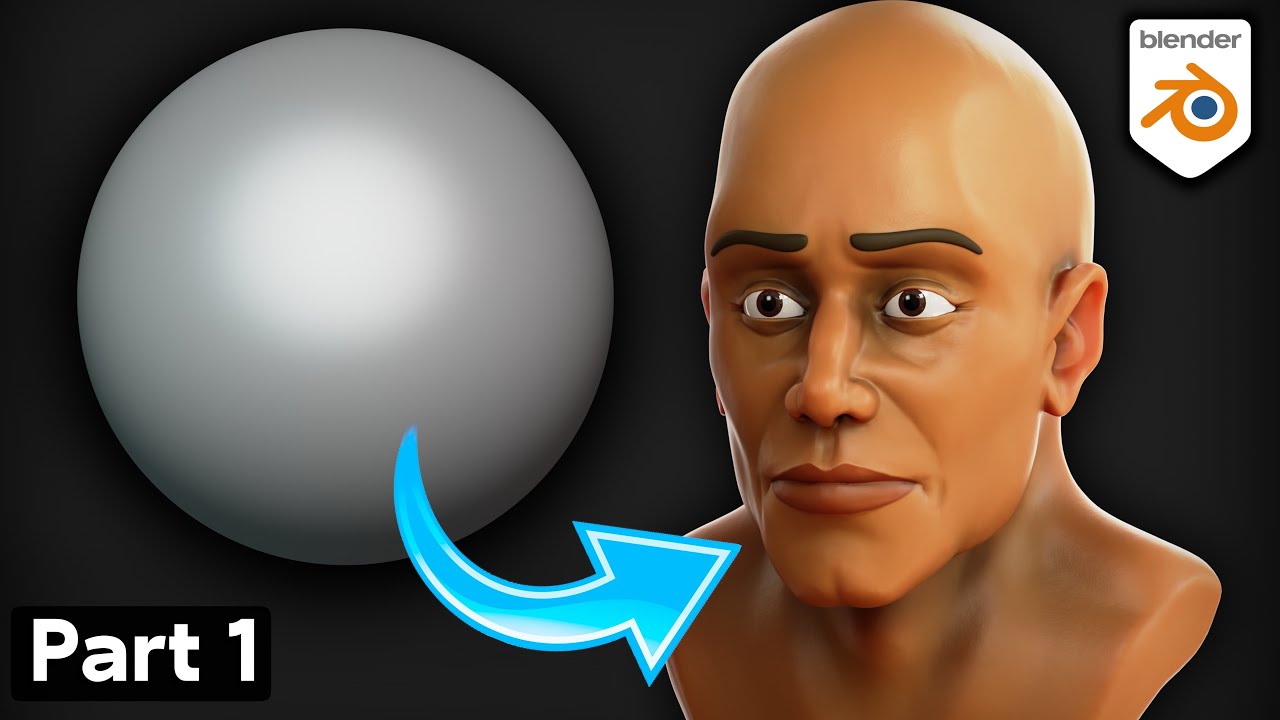 Part 1: Stylized Male Head Character Sculpt (Blender Tutorial) - YouTube