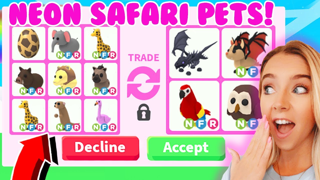 I traded EVERY NEON SAFARI pet in Adopt Me! (HUGE WINS) - YouTube