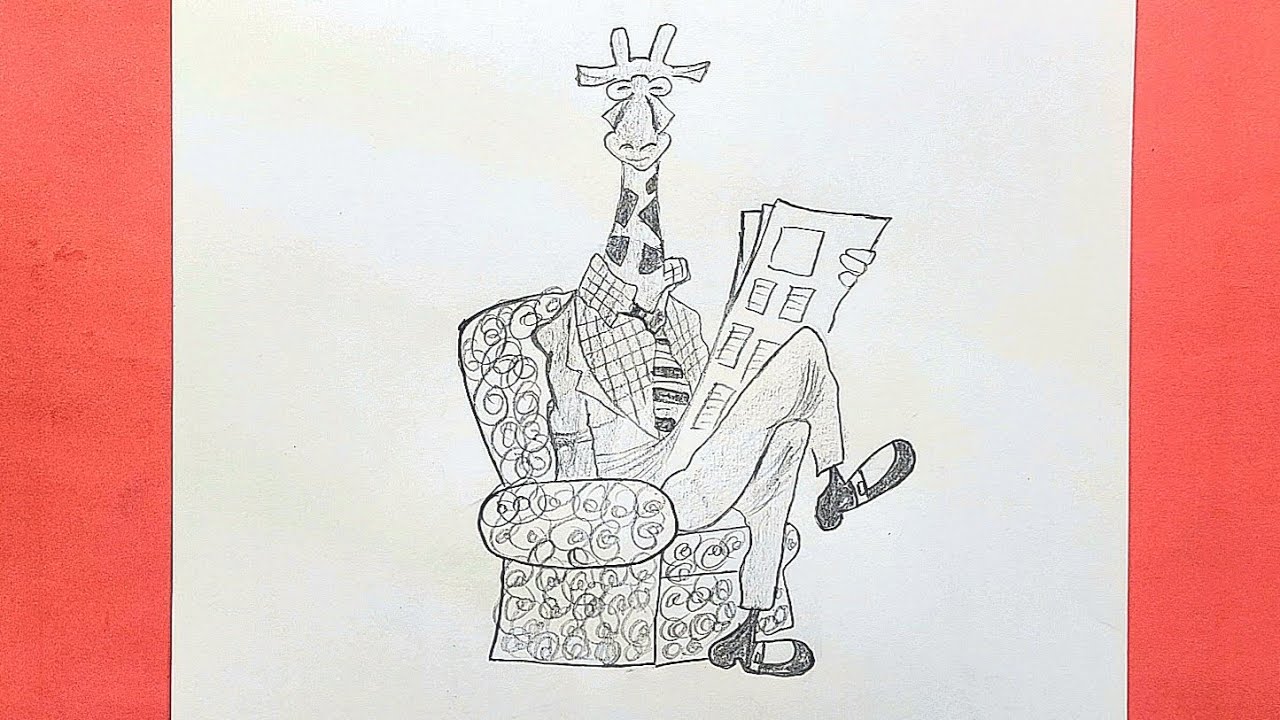 The Giraffe Man Drawing . Giraffe Cartoon Drawing How to draw a Giraffe ...