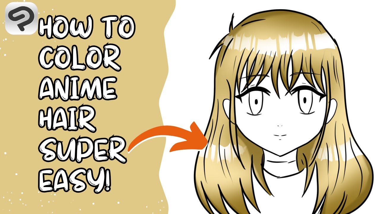 How to color anime hair easy way!-digital art tutorial - YouTube