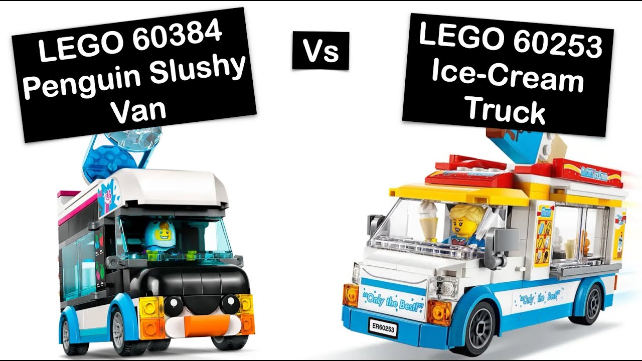 Lego Penguin Slushy Van 60384 vs Ice-Cream Truck 60253 - YouTube