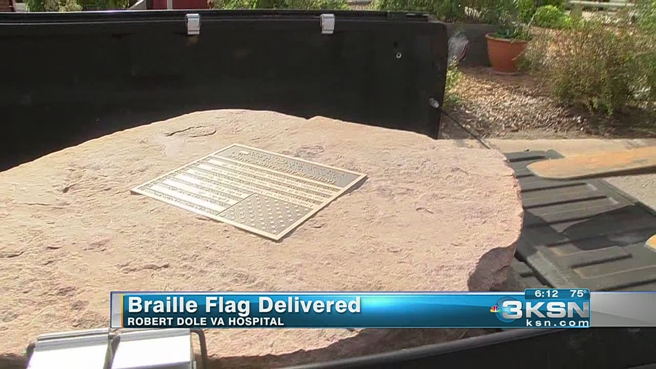 New braille flag unveiled at Wichita VA medical center - YouTube