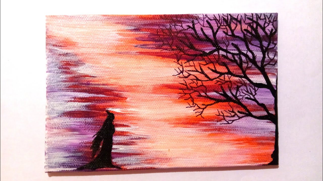 Art | EP.16 Shadow Art " Woman at the river " Acrylic paint on mini ...