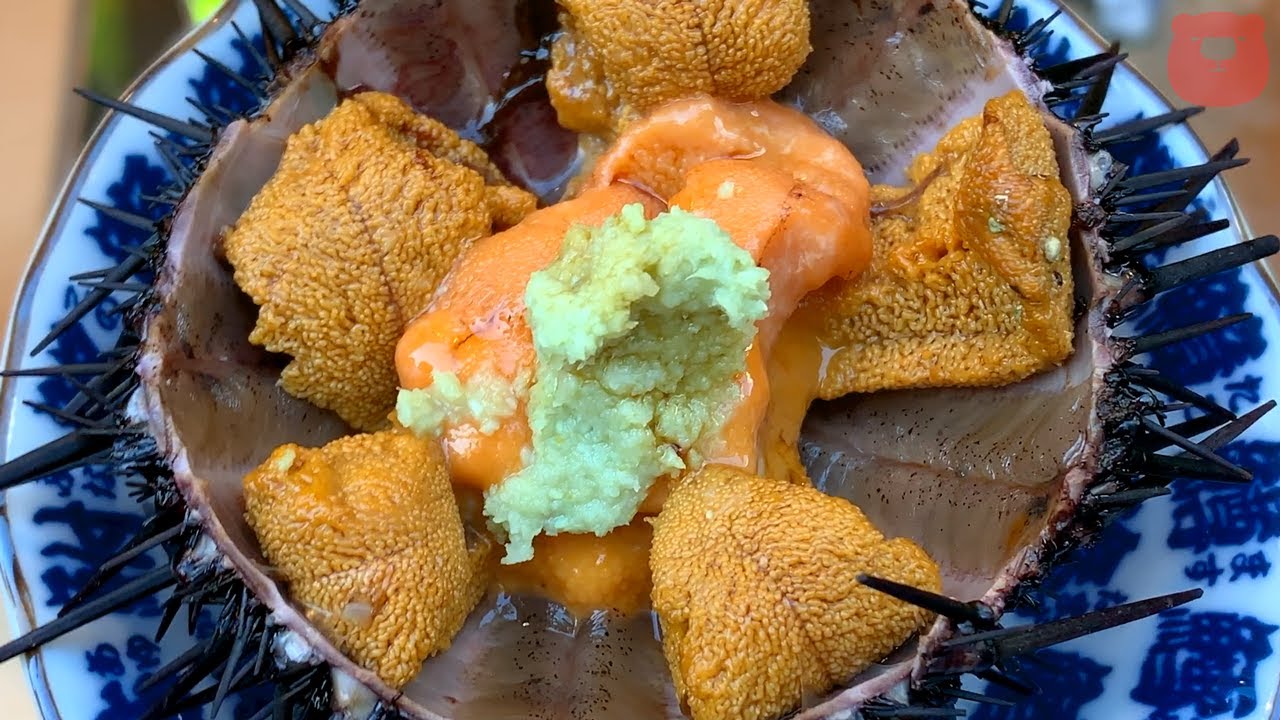 Sea Urchin Sashimi and Japanese Tuna Steak - YouTube