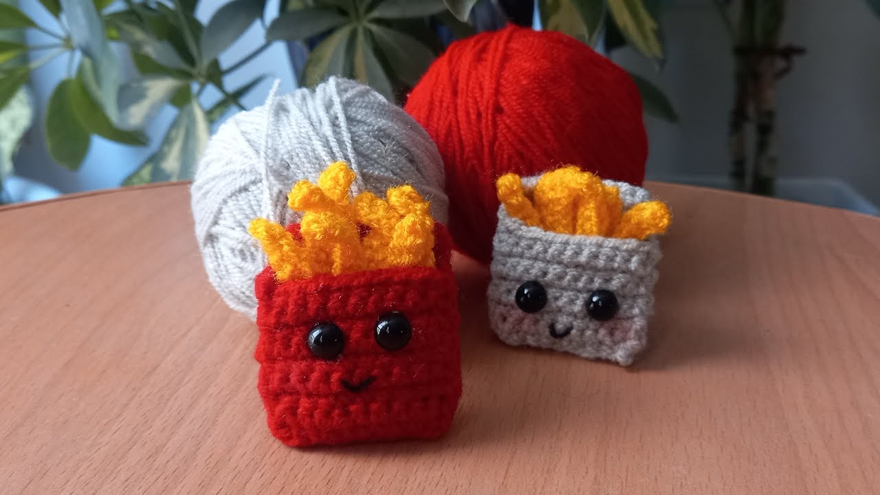 How to Crochet a Mini French Fries for Beginners 🍟🥰 - YouTube
