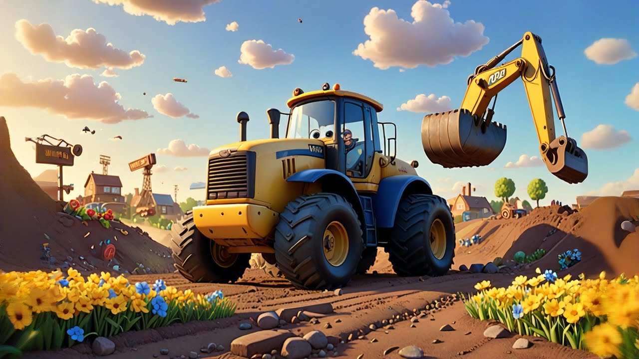 Dig Dig Digger on the Job | Construction Song for Kids | Vehicle Rhymes ...