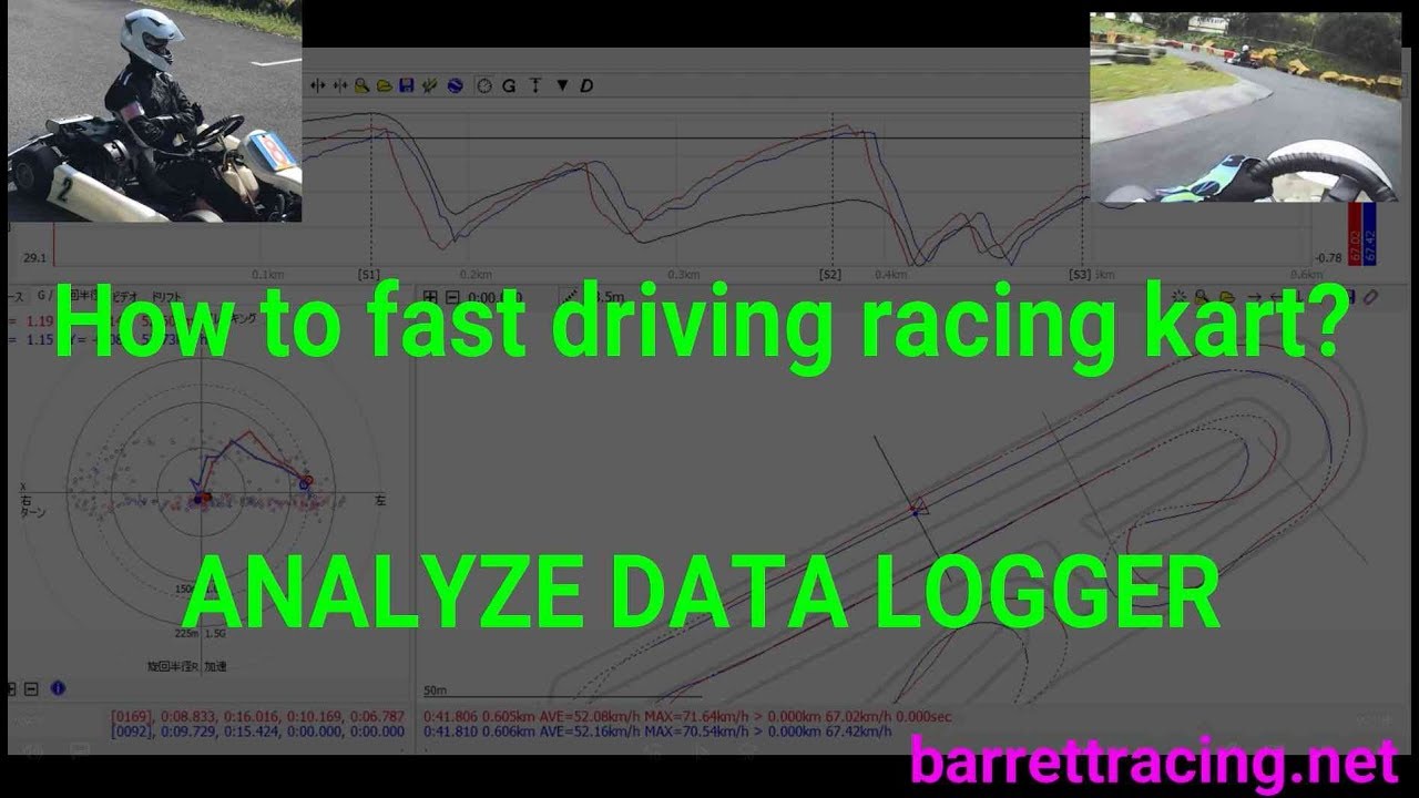 How to fast drive racing kart analyze GPS date logger - YouTube