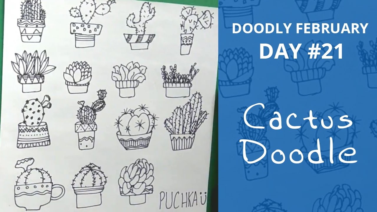 How to Doodle - Cactus Doodle - Doodly February - Day#21 - YouTube