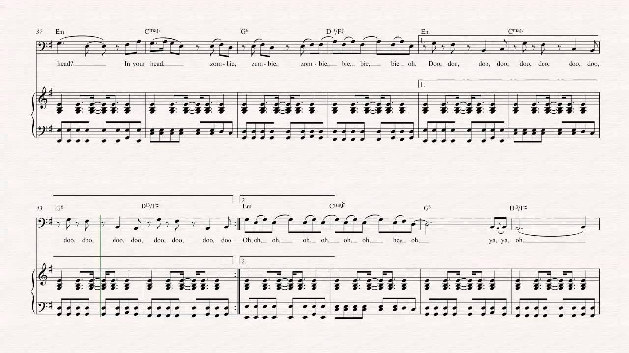 Trombone - Zombie - The Cranberries - Sheet Music, Chords, & Vocals ...