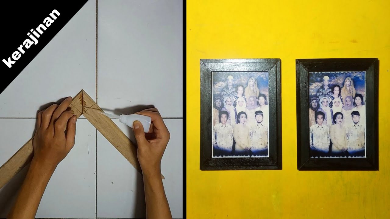 Cara membuat bingkai dari kayu mudah dan simple - YouTube
