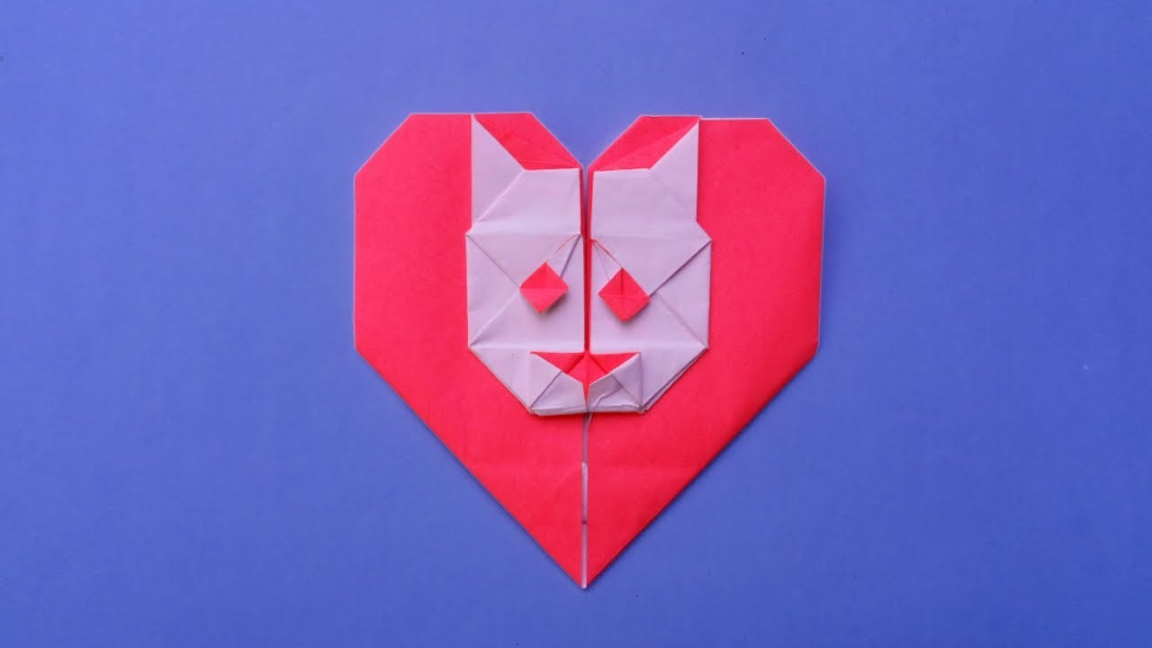How to Make Origami Cat Heart Tutorial / Cat Love(Hadi Tahir) - YouTube