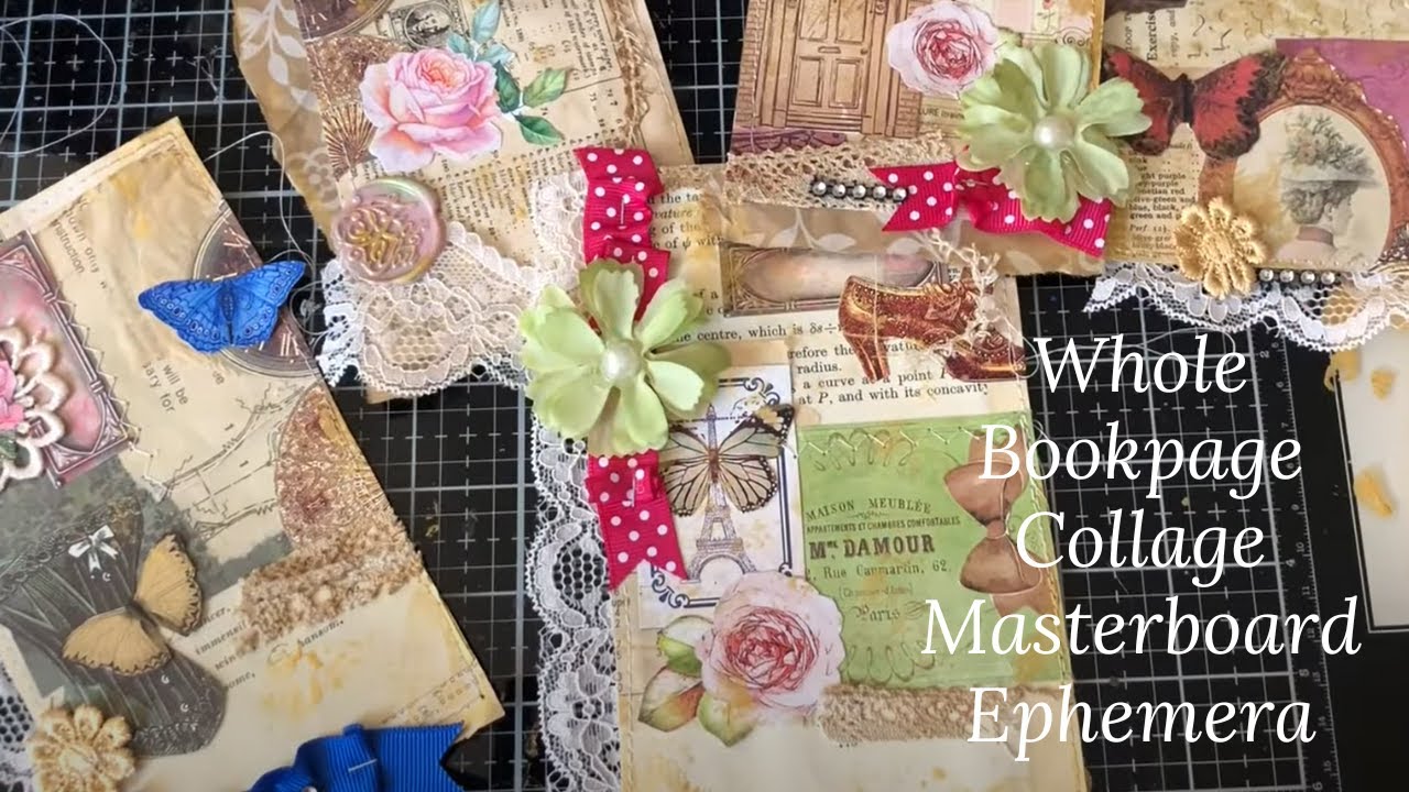 Whole Book Page Collage Ephemera - YouTube