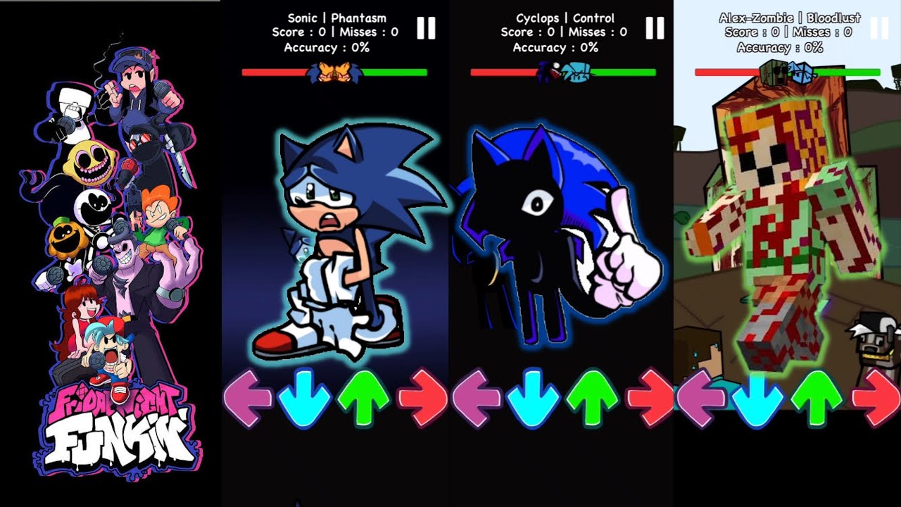 Friday Night Funkin' VS Sonic Phantasm VS Cyclops Control VS Alex ...
