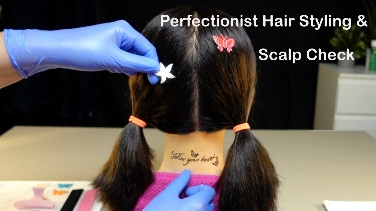ASMR Perfectionist Hair Styling & Relaxing Scalp Check (Whispered ...